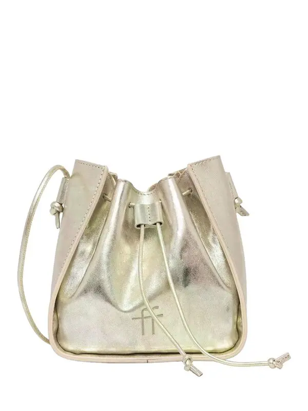 FORTE_FORTE Leather Bucket Bag - Gold