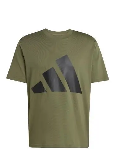 Adidas Essentials Big Logo Tee Shirt - Olive Strata/black