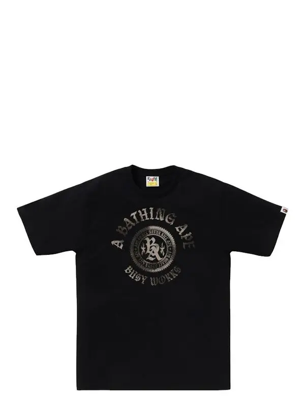 A BATHING APE High Tone Bleach Emblem Tee Shirt - Black