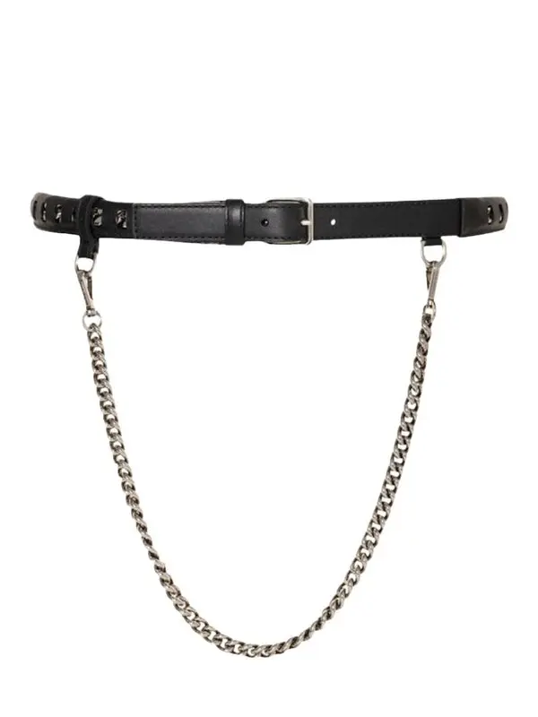 Alexander McQueen Inserted Chain Belt - Black