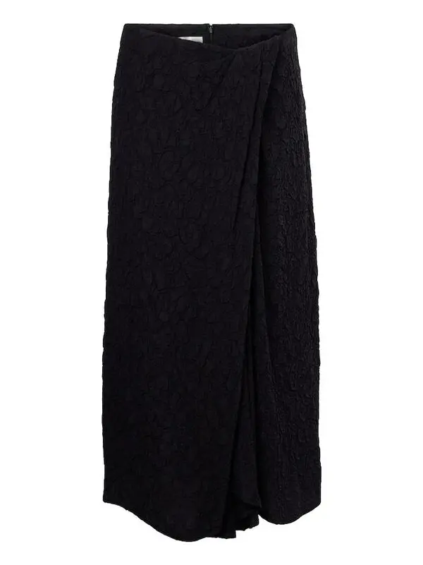 Dries Van Noten Gathered Midi Skirt - Black