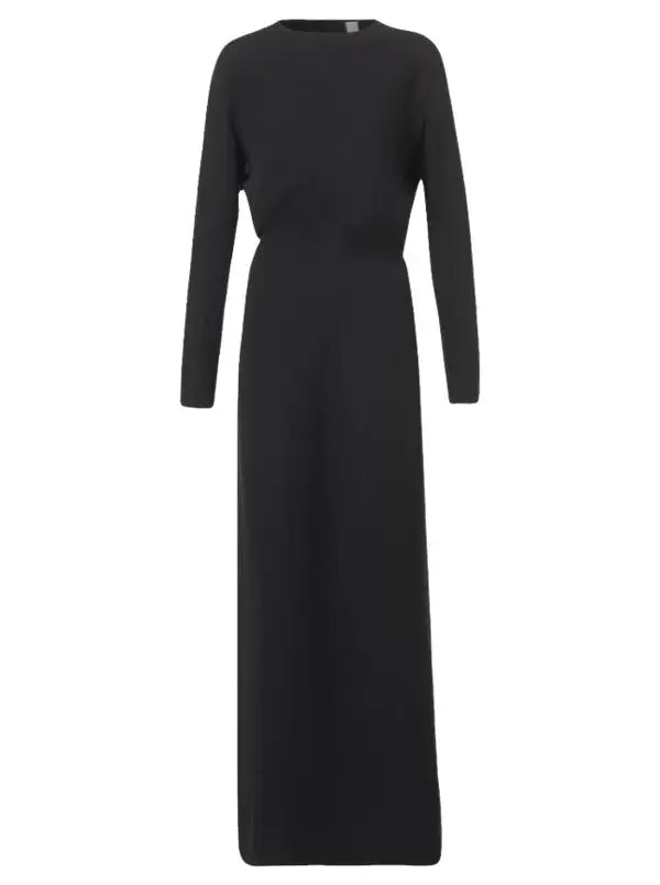 TOTEME Draped Cady Maxi Dress - Black