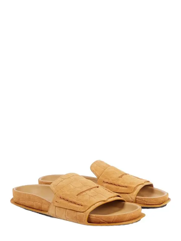 Jacquemus Mocassin Suede Slides - Brown
