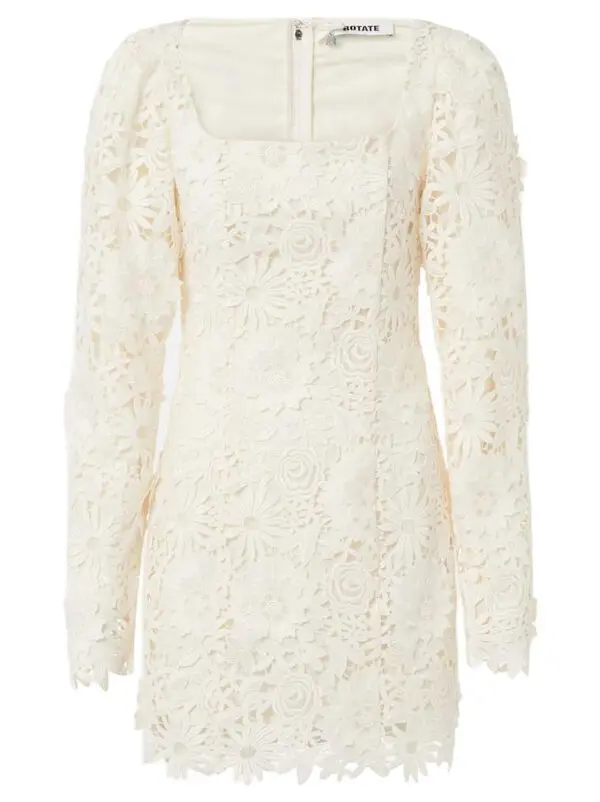 Remain Birger Christensen Bridal Floral Appliqué Mini Dress - White