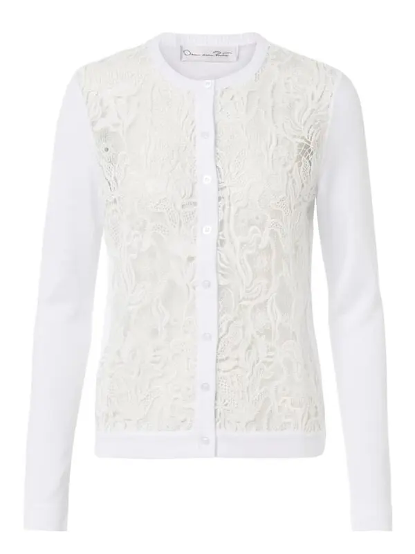 Oscar De La Renta Lace Cardigan - White