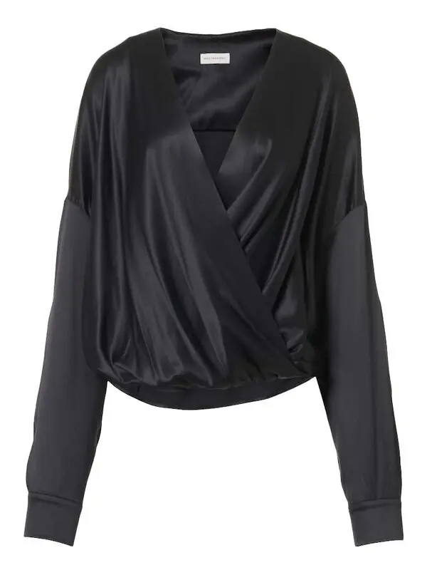 Dries Van Noten Silk-blend Satin Blouse - Black