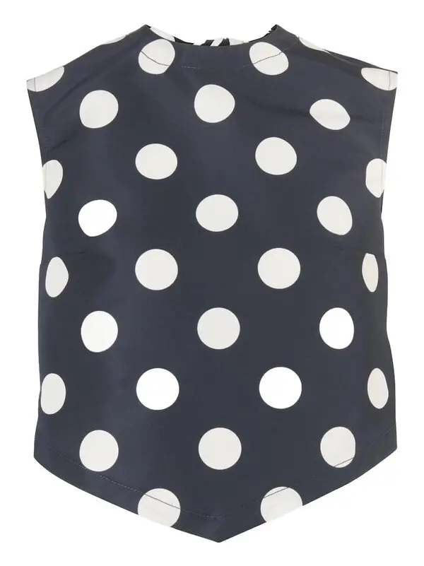 Patou Polka-dot Faille Crop Top - Blue