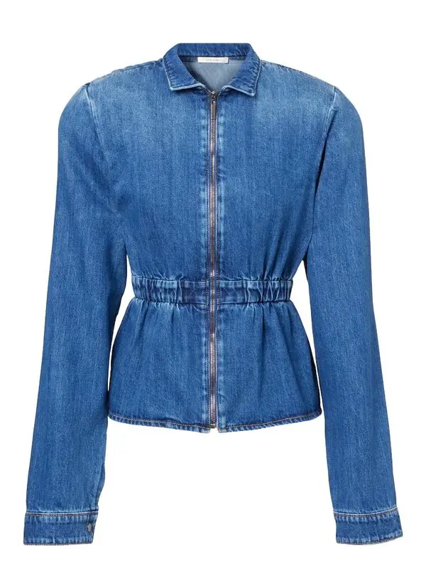 NENSI DOJAKA Gathered Denim Jacket - Blue