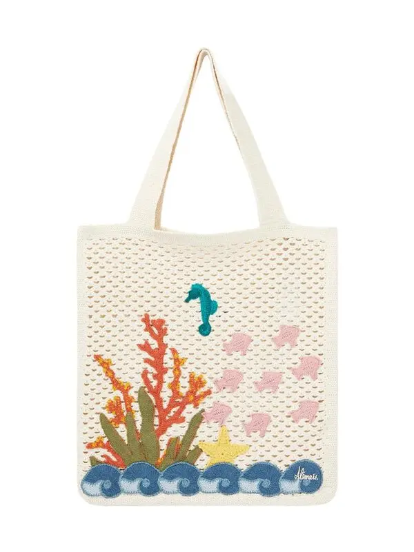 ALEMAIS Alémais Splash Appliqué Crochet Tote - Multicoloured