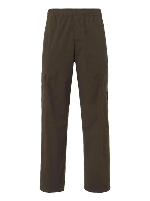 Stone Island Cotton-blend Straight Trousers - Green