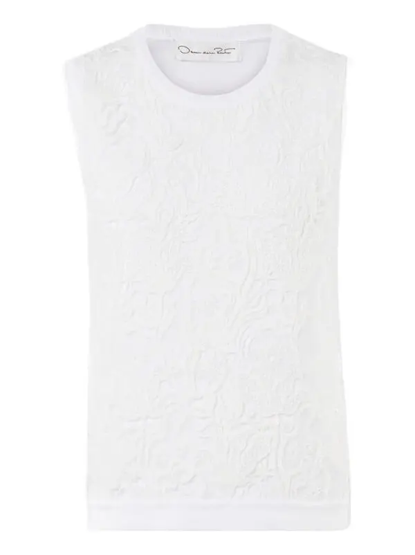 Oscar De La Renta Guipure Lace Top - White