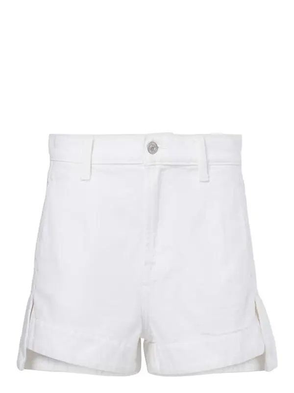 7 For All Mankind High-rise Denim Shorts - White