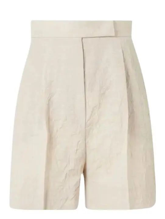 Max Mara Abisso Virgin Wool Canvas Shorts - Beige