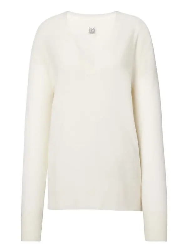 TOTEME Cashmere V-neck Sweater - White
