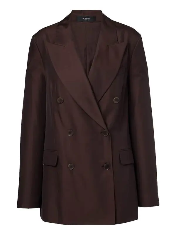 JOSEPH Valery Silk And Cotton Blazer - Brown