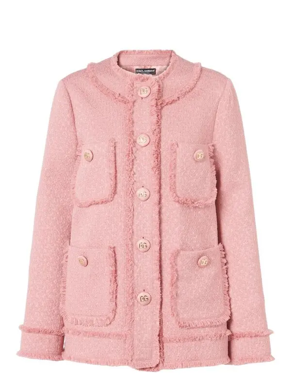 Dolce & Gabbana Rachel Wool-blend Tweed Jacket - Pink