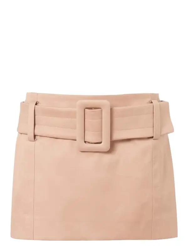 Patou Belted Cotton Twill Miniskirt - Beige