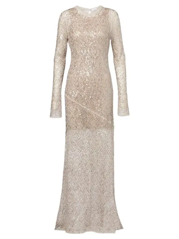 Brunello Cucinelli Sequined Gown - Silver