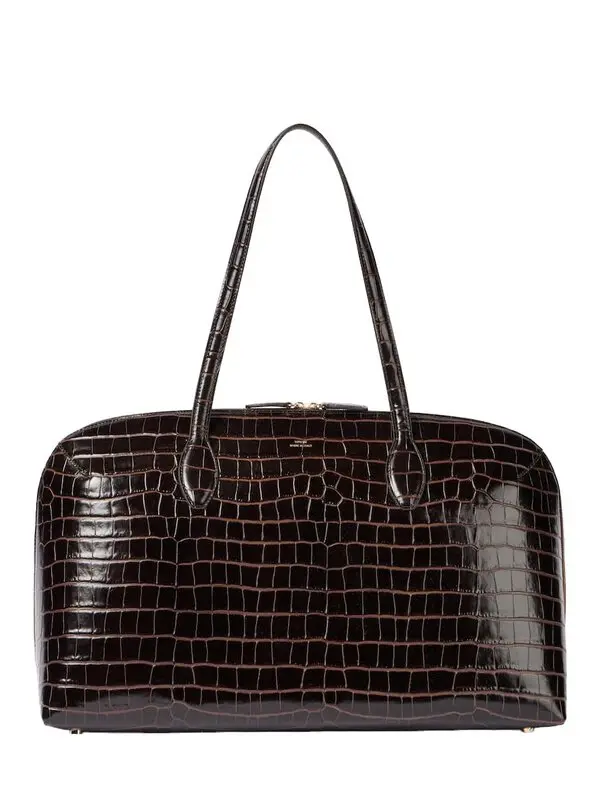 TOTEME Croc-effect Leather Tote Bag - Brown
