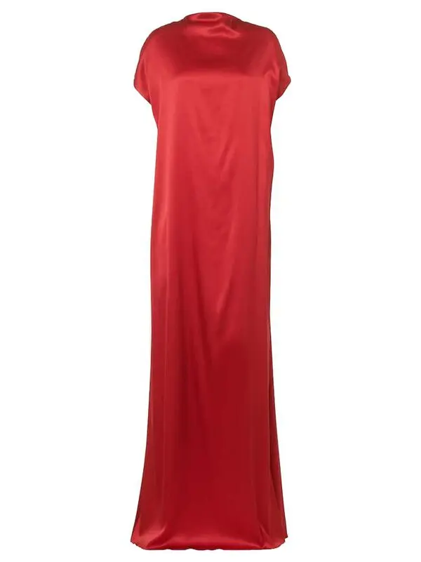 Dries Van Noten Silk-blend Satin Gown - Red