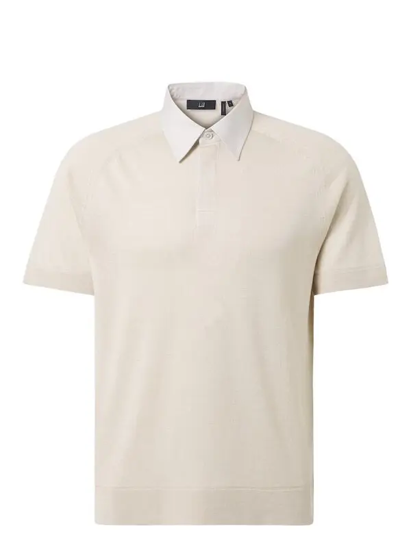 Dunhill Linen And Silk Polo Shirt - White