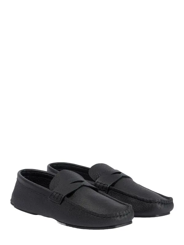 Khaite Billy Leather Penny Loafer - Black