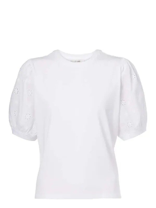 FRAME The Lace Cotton T-shirt - White
