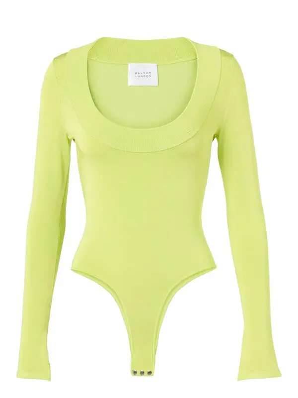 Galvan Sasha Jersey Bodysuit - Green
