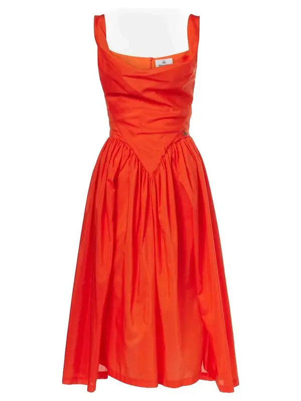 VIVIENNE WESTWOOD Sunday Cotton And Silk Midi Dress - Orange