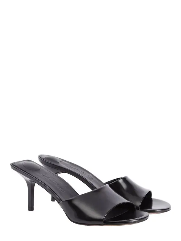Jacquemus Cubisto Leather Mules - Black