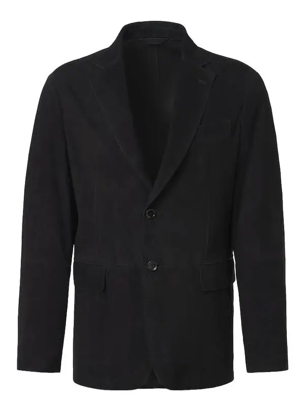 Brioni Monti Single-breasted Suede Blazer - Black