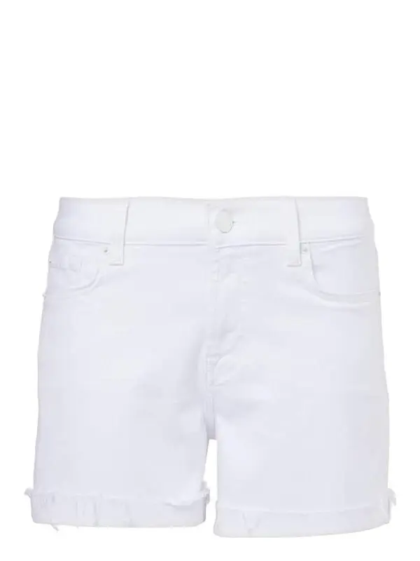 7 For All Mankind Distressed Denim Shorts - White