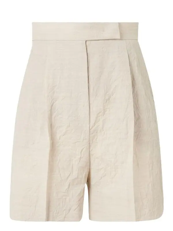 Max Mara Abisso Virgin Wool Canvas Shorts - Beige