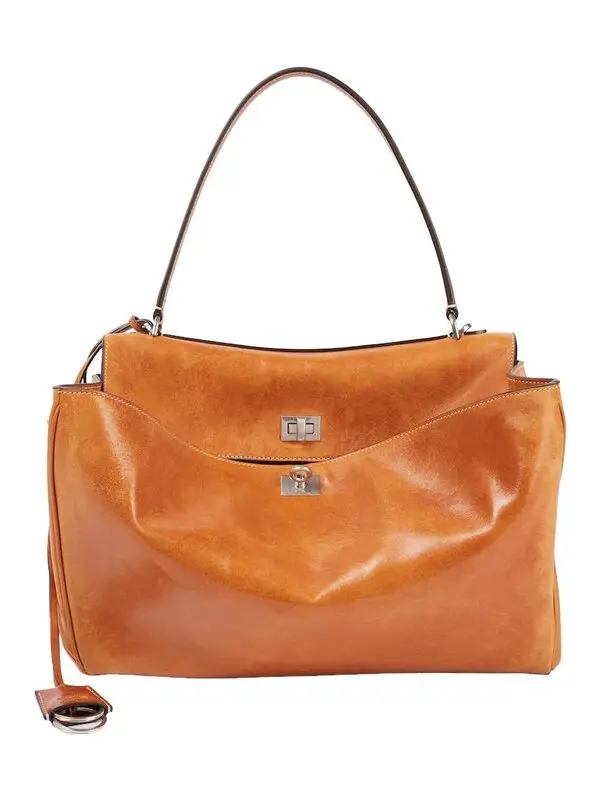Balenciaga Rodeo Medium Leather Shoulder Bag - Brown