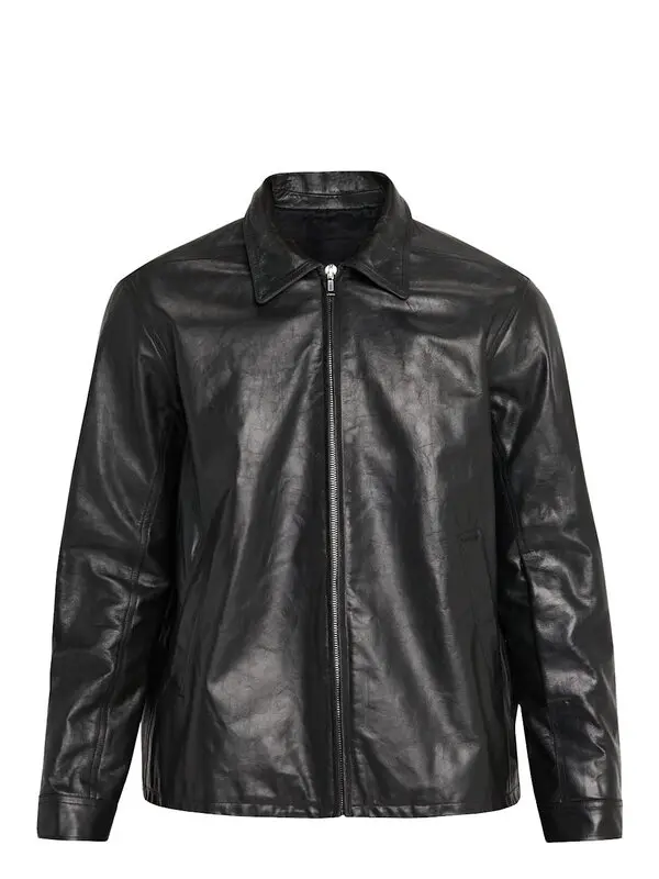Rick Owens Tamponato Leather Blouson Jacket - Black