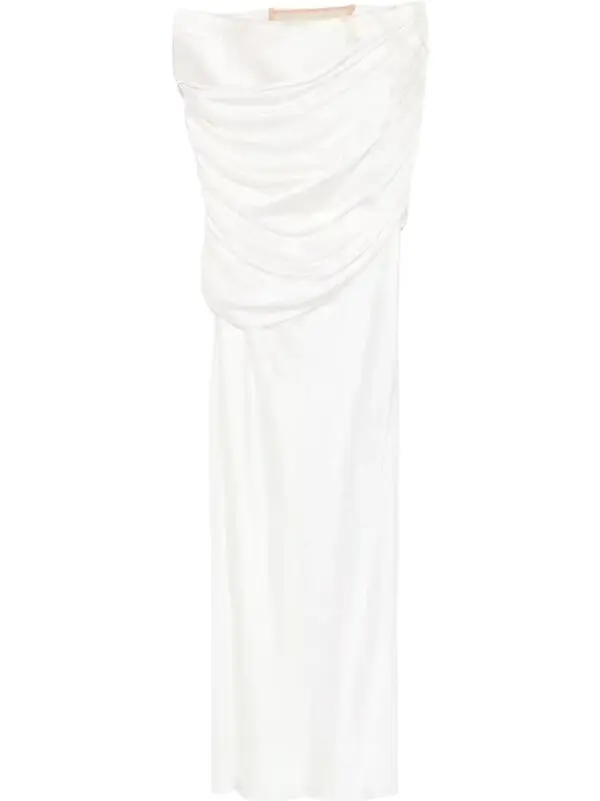 Giuseppe Di Morabito Draped Silk Maxi Skirt - White