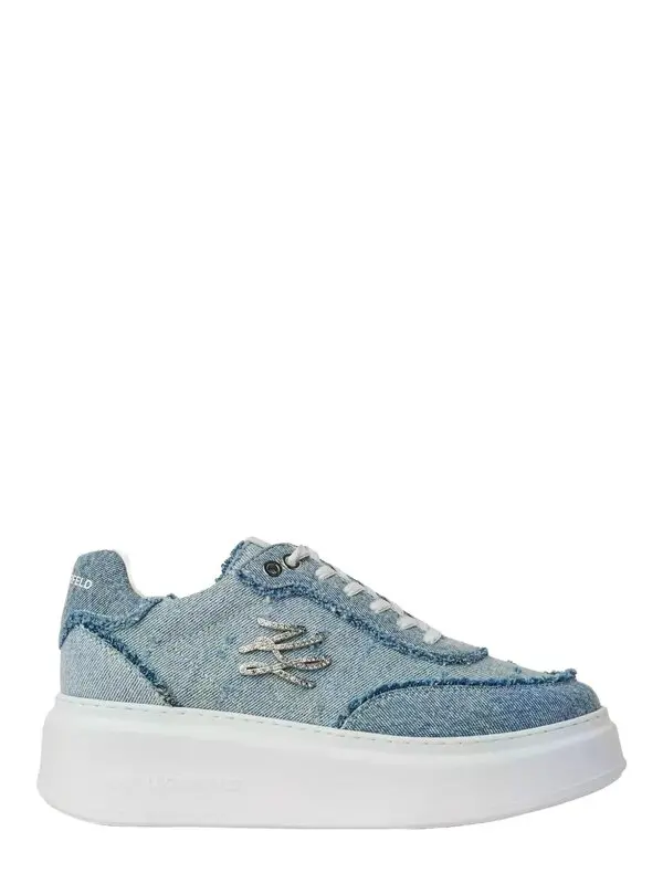 Karl Lagerfeld Indigo Denim Platform Sneakers - Blue
