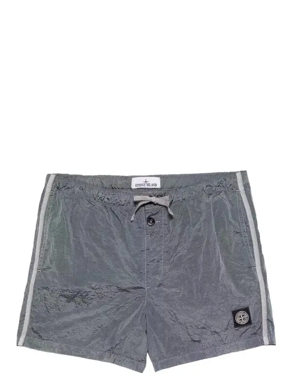 Stone Island Compass-patch Swim Shorts - Grey