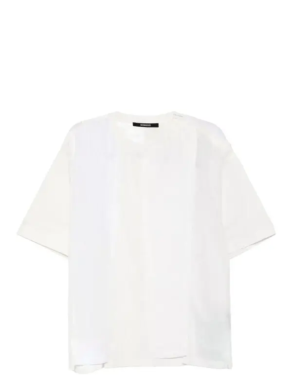 SONGZIO Asymmetric Vertical T-shirt - White