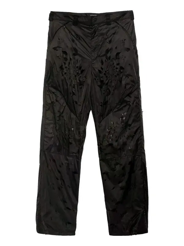 JUNTAE KIM Laser-slashed Petal Trousers - Black