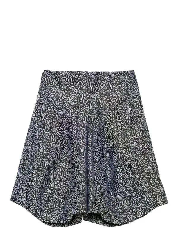 Comme Des Garçons Paisley Jacquard Shorts - Black