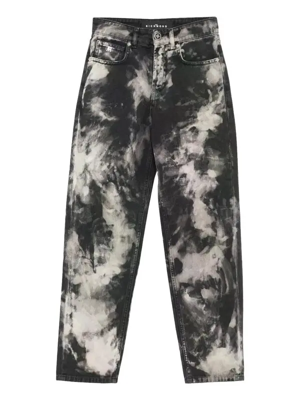 John Richmond Marble-effect Jeans - Black