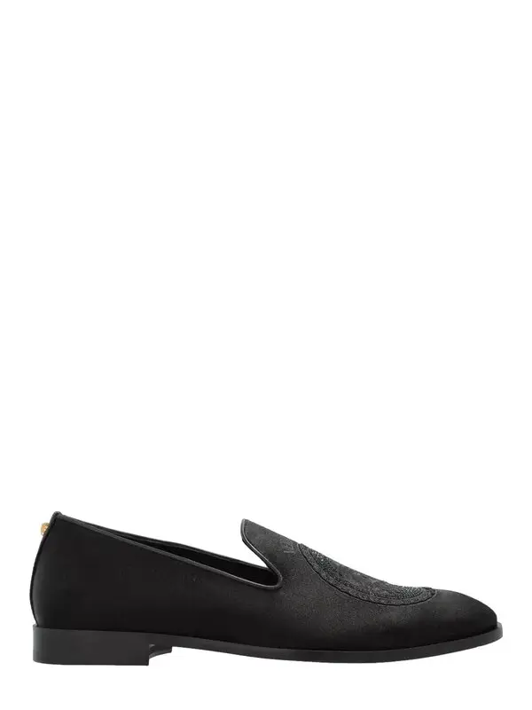 Versace Barocco Medusa-embroidered Loafers - Black