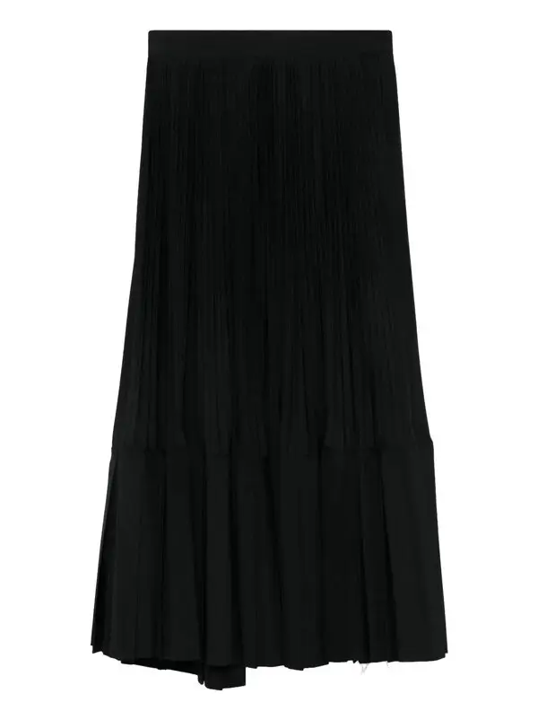 Junya Watanabe Plissé Midi Skirt - Black