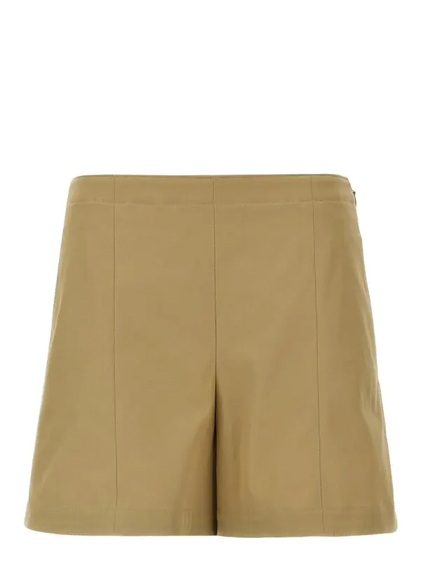 Theory Cotton High-waisted Shorts - Beige