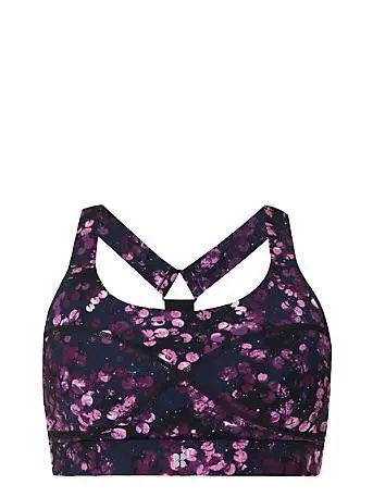 Sweaty Betty Power Abstract-pattern Stretch-woven Sports Bra - Purple Lilypad Print
