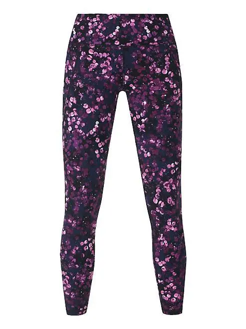 Sweaty Betty Power Workout Abstract-pattern Stretch-jersey Leggings - Purple Lilypad Print