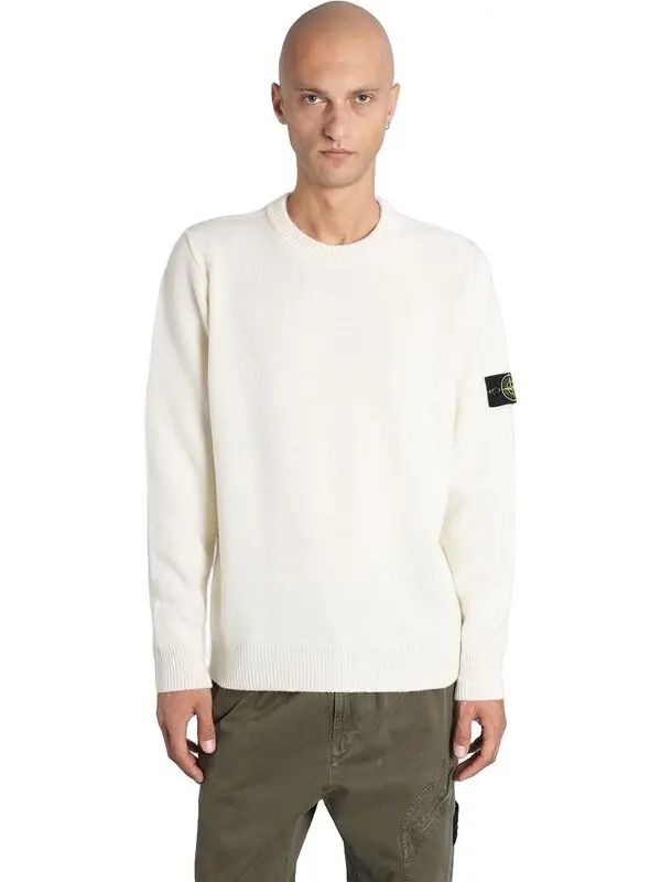 Stone Island Knitwear In Wool Blend - White