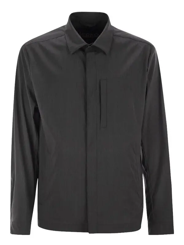 Herno Shirt-cut Jacket In Tech Wool - Grey