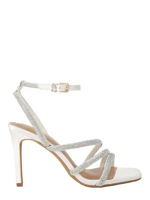 Kurt Geiger Savanna Rhinestone-embellished Heeled Sandals - Bone